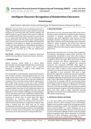 IRJET- Intelligent Character Recognition of Handwritten Characters | PDF