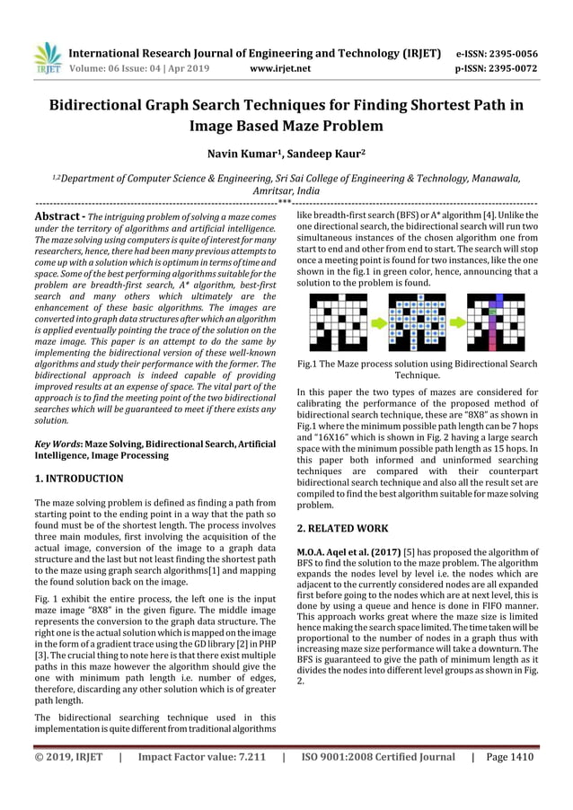 IRJET- Bidirectional Graph Search Techniques for Finding Shortest Path ...
