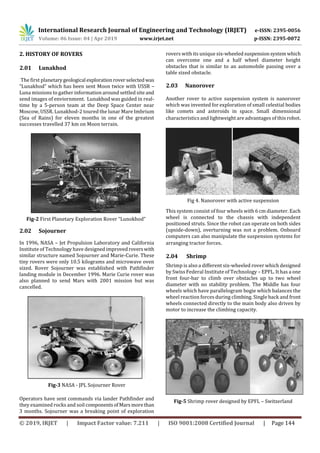 IRJET- Design and Fabrication of Rocker Bogie Mechanism using Solar ...