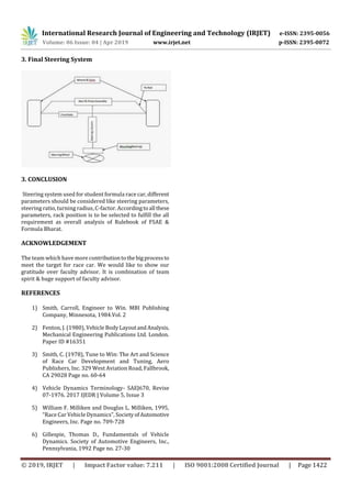 IRJET- Selection & Design Procedure of Steering System of Formula ...