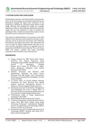 IRJET- MRI Image Processing Operations for Brain Tumor Detection | PDF