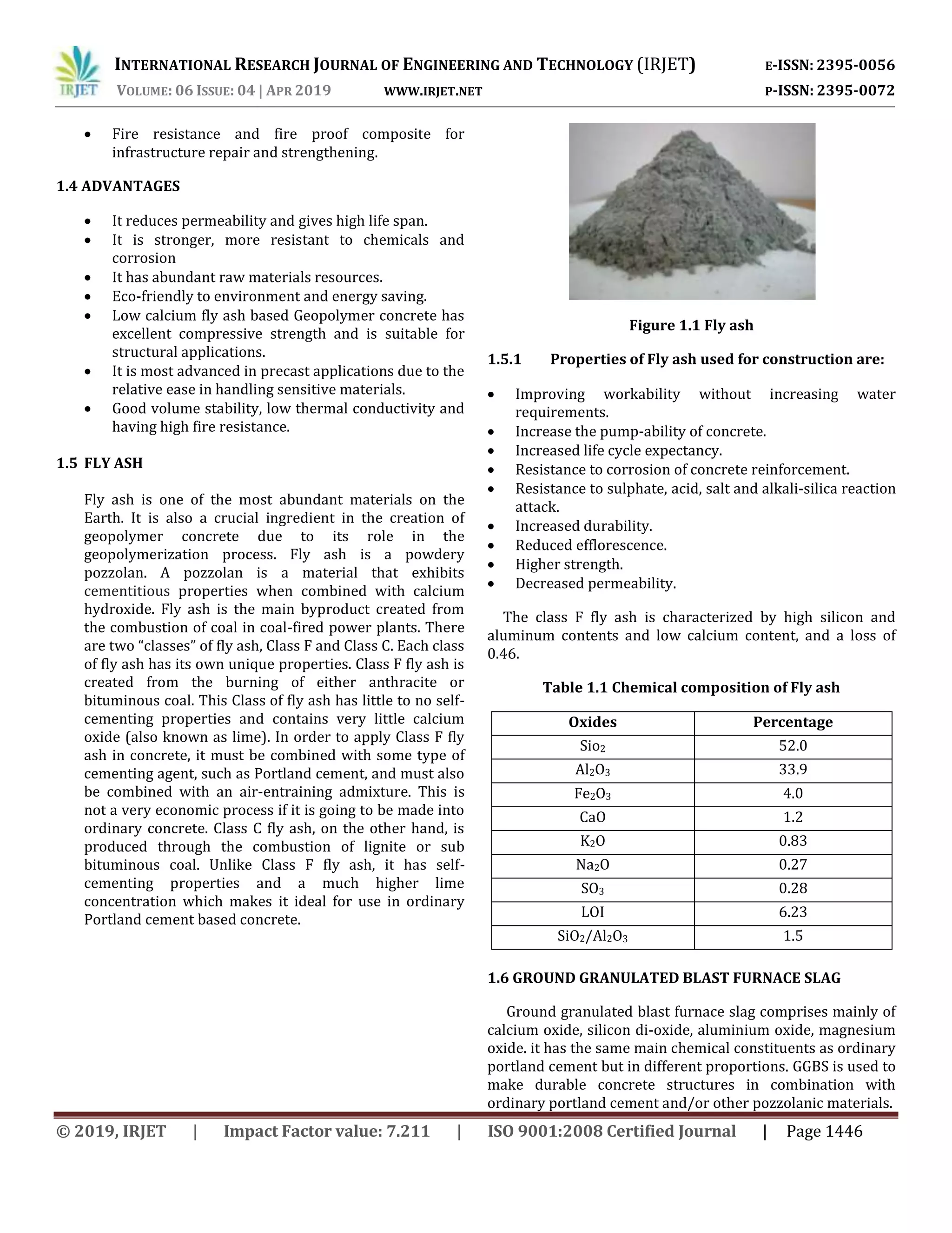 IRJET- Experimental Study on Flexural Behaviour of Flyash based ...