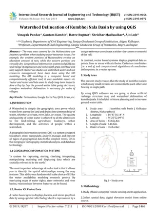IRJET- Watershed Delineation of Kumbhoj Nala Basin by using QGIS | PDF