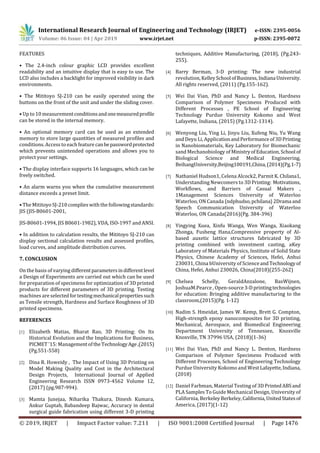 IRJET- Process Parameter Optimization for FDM 3D Printer | PDF
