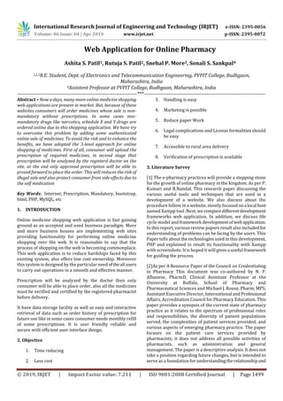 IRJET- Web Application for Online Pharmacy | PDF