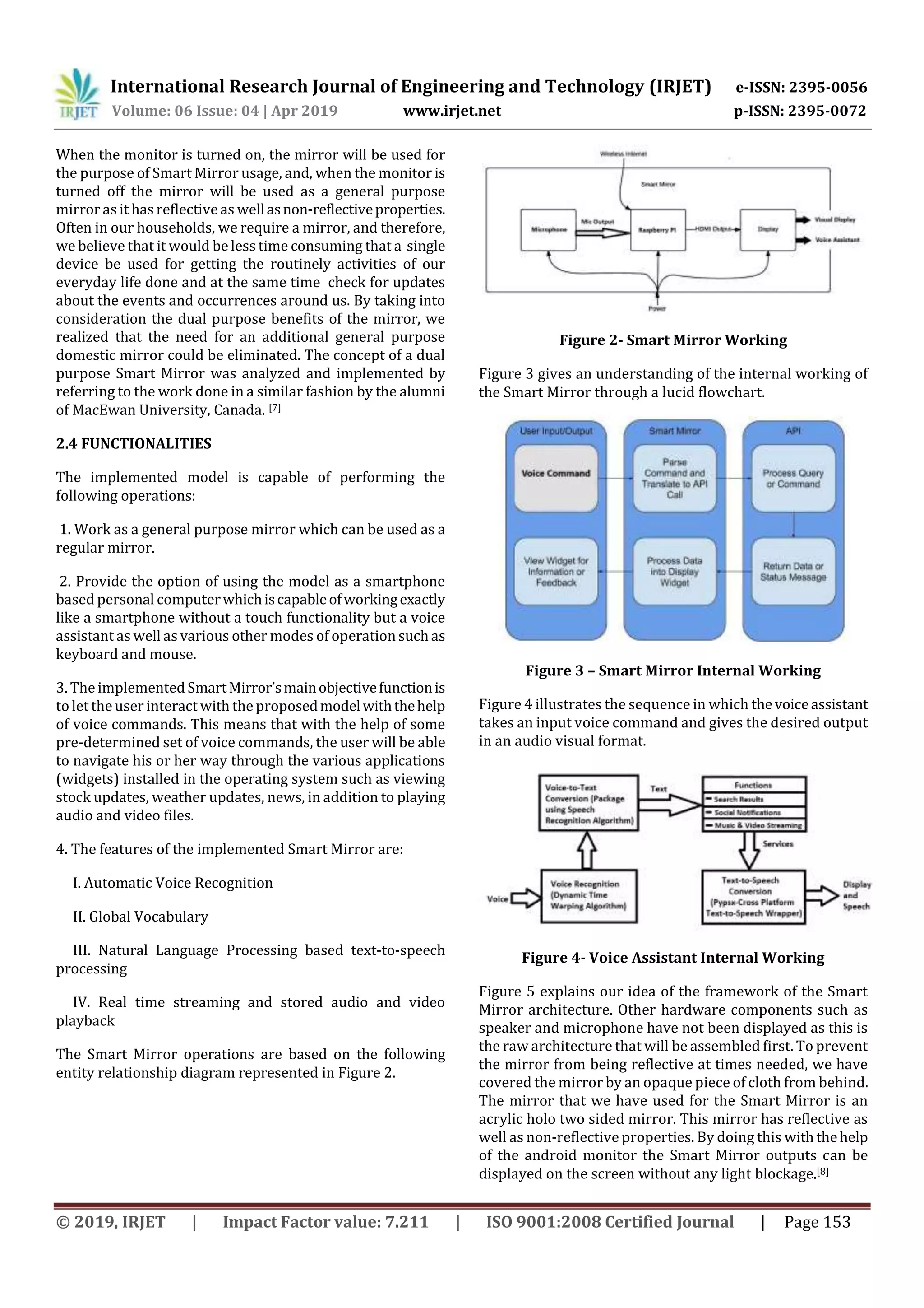 IRJET- Smart Mirror using Virtual Voice Assistant | PDF