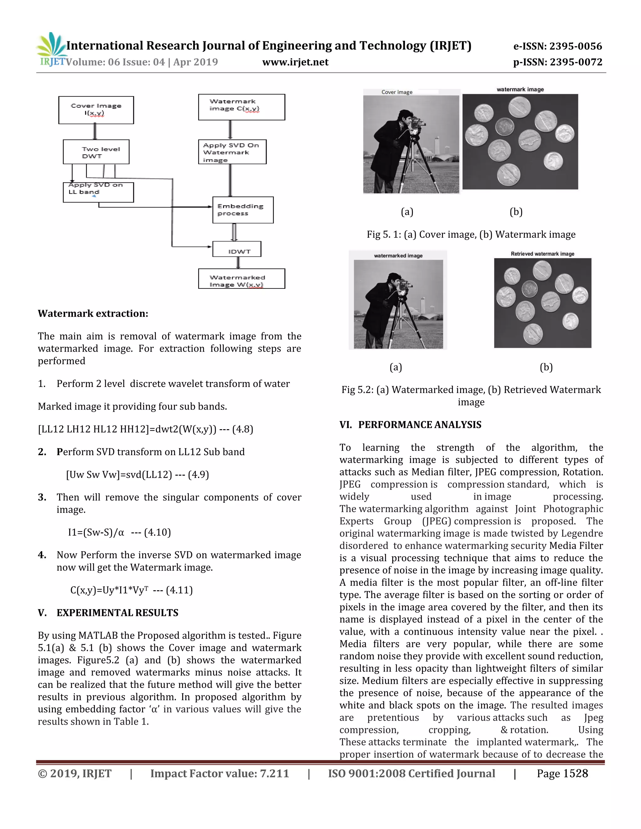 IRJET- Digital Watermarking using Integration of DWT & SVD Techniques | PDF | Web Design and ...