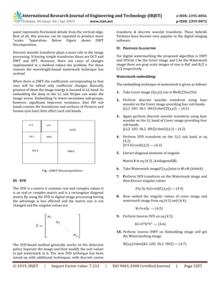IRJET- Digital Watermarking using Integration of DWT & SVD Techniques | PDF | Web Design and ...