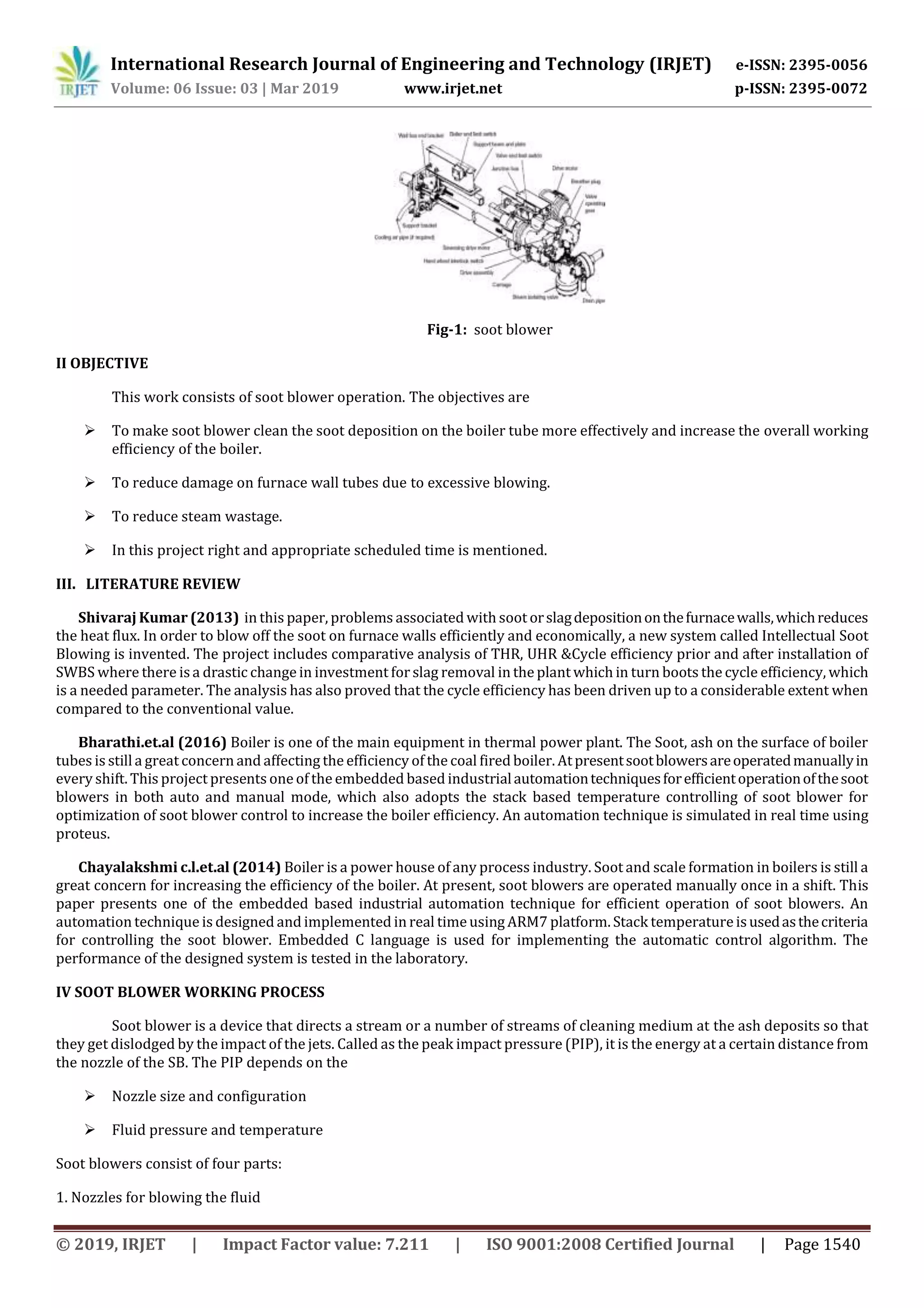 IRJET- Optimisation of Soot Blower Operation in Boiler to Improve ...