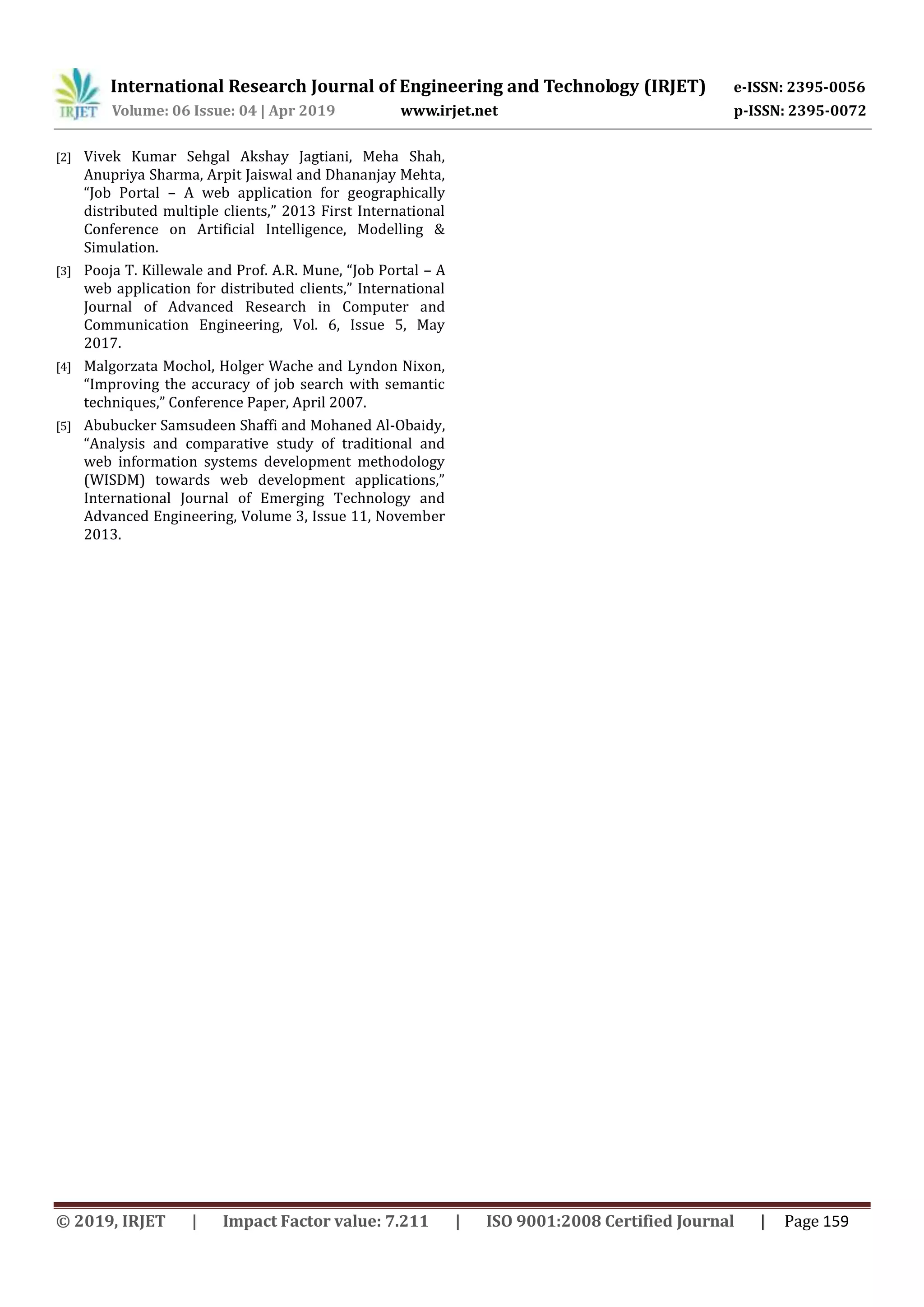 IRJET- Online Job Portal | PDF