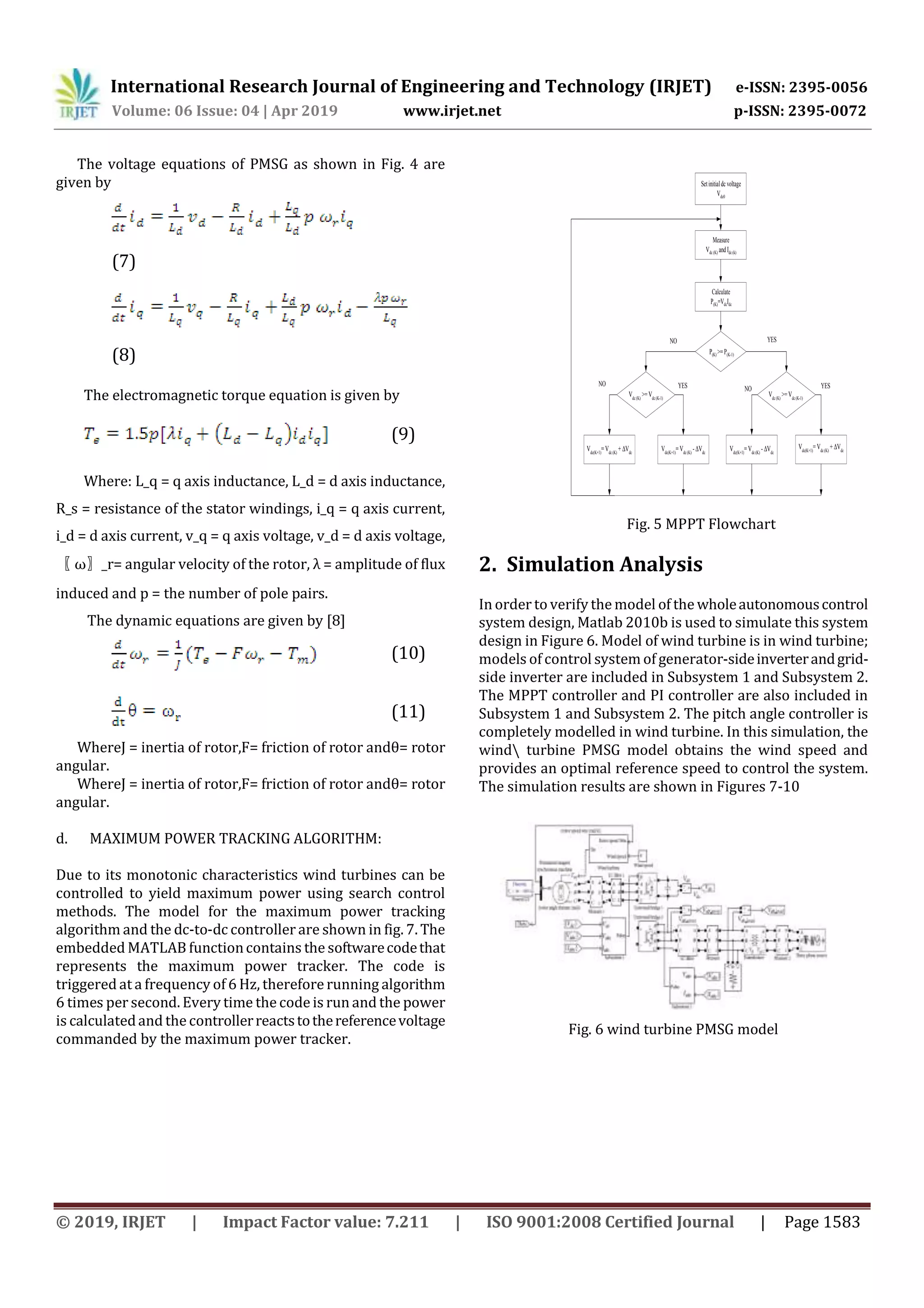 IRJET- Modelling of a PMSG Wind Turbine with Voltage Control | PDF | Power and Energy Industry ...
