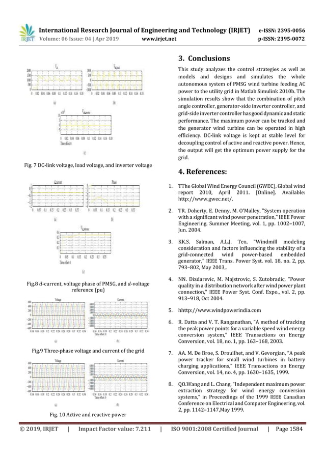 IRJET- Modelling of a PMSG Wind Turbine with Voltage Control | PDF | Power and Energy Industry ...