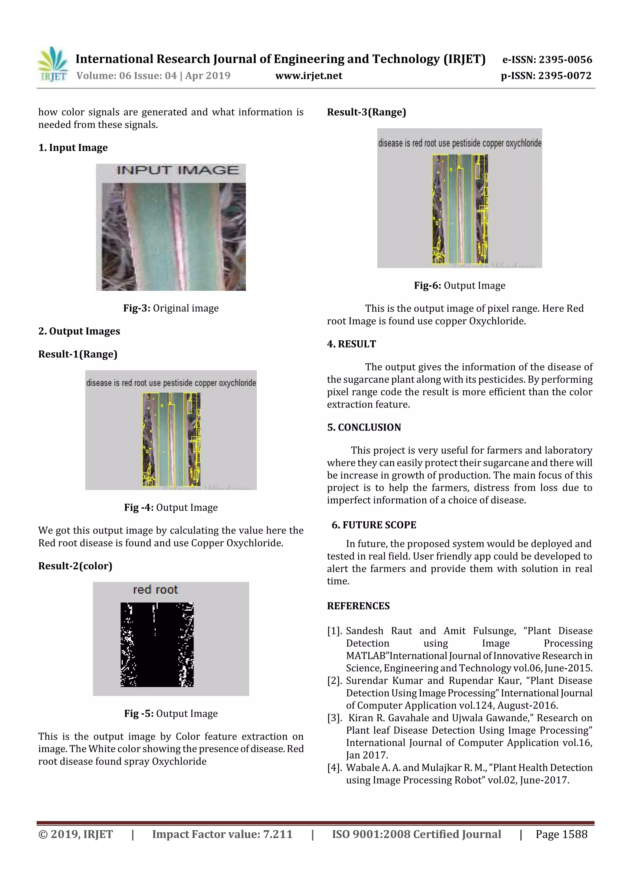 Irjet Sugarcane Disease Detection And Controlling Using Image Processing Pdf