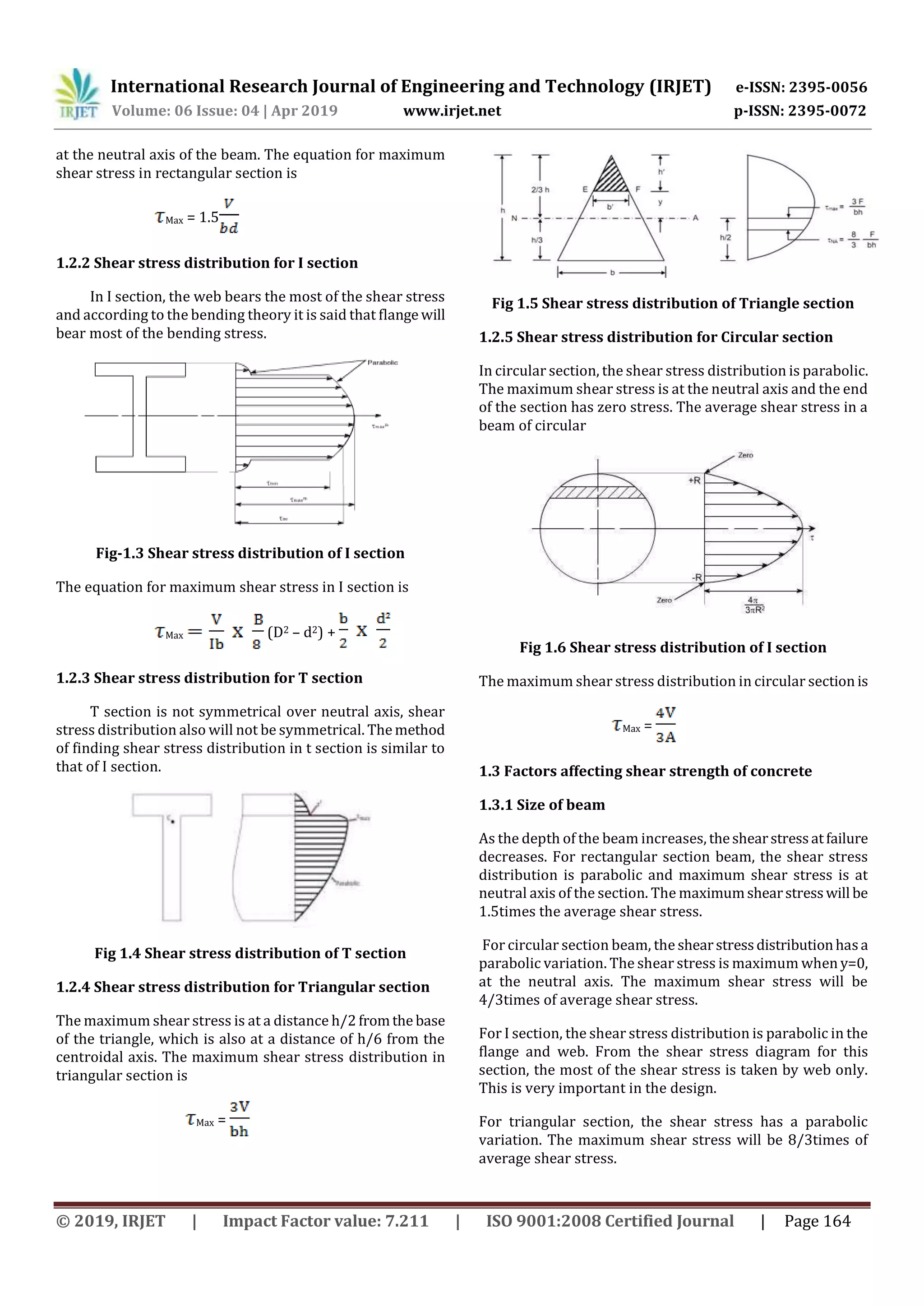 IRJET- Shear Stress Distribution in Beams | PDF | Physics | Science