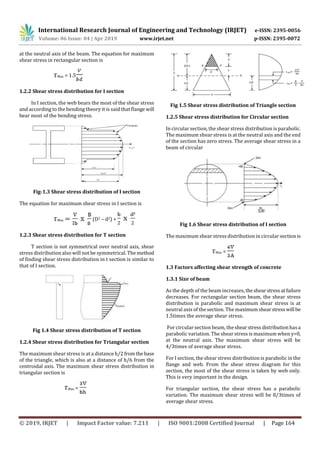 IRJET- Shear Stress Distribution in Beams | PDF | Physics | Science
