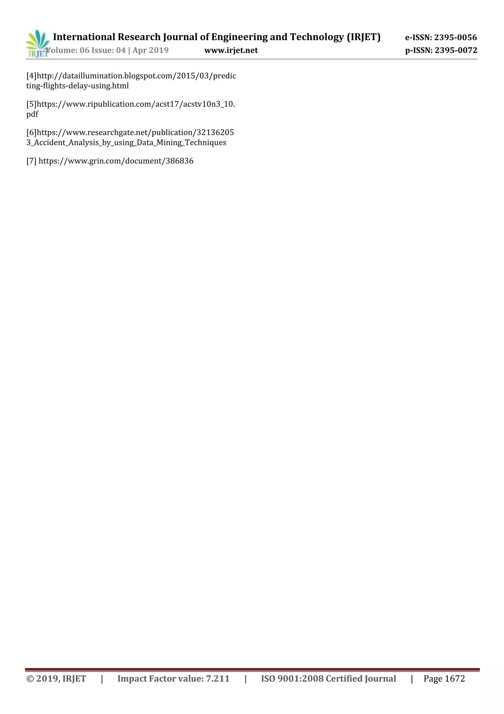 IRJET- Study of Prediction Algorithms on Aviation Accident Dataset ...