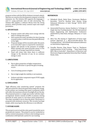 IRJET- High Efficiency Solar Monitoring System | PDF