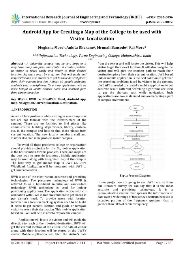 IRJET- Android App for Creating a Map of the College to be used with Visitor Localization | PDF