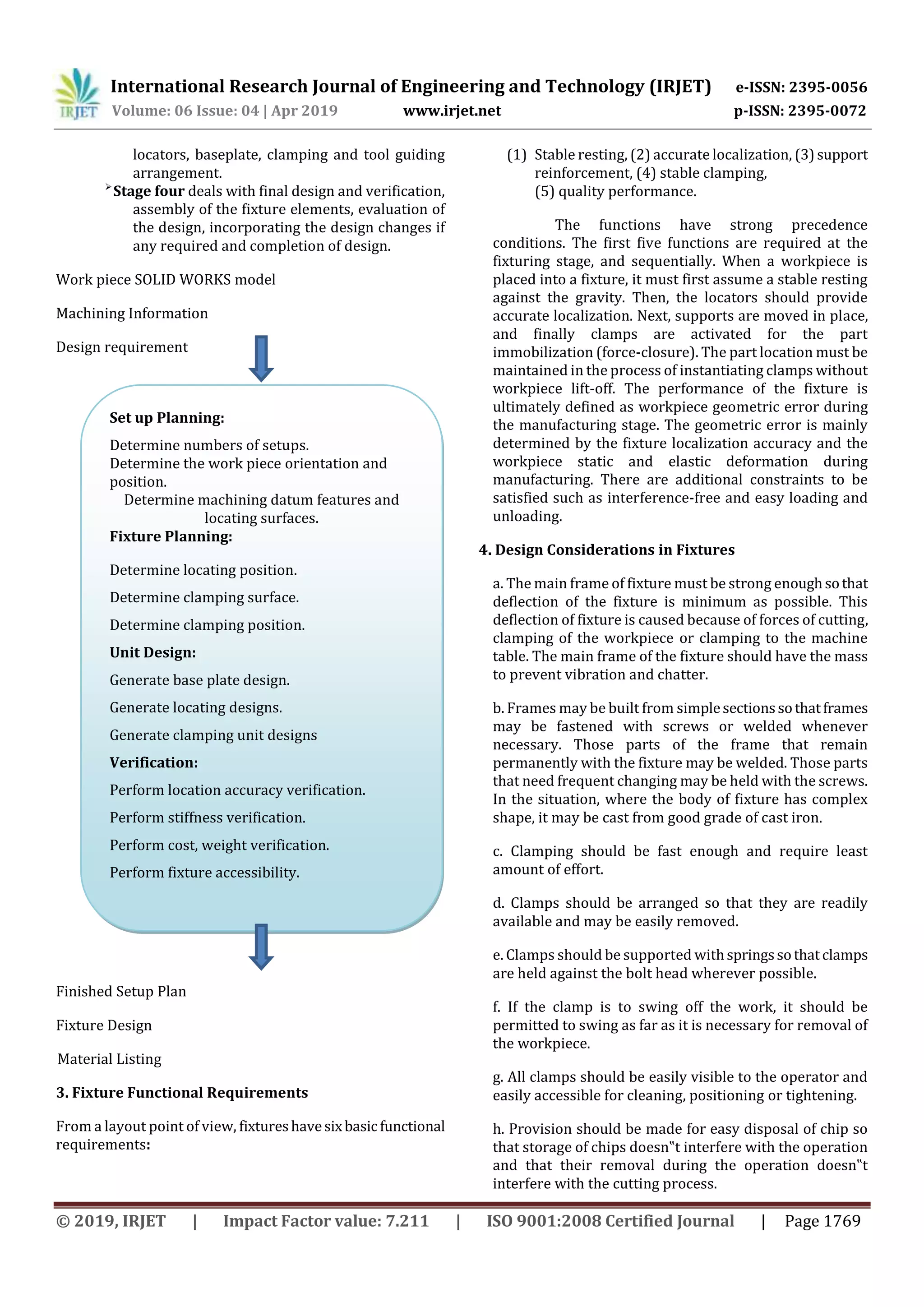 IRJET- Design and Development of Fixture for Skid Sole of Rotavator | PDF