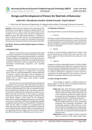 IRJET- Design and Development of Fixture for Skid Sole of Rotavator | PDF