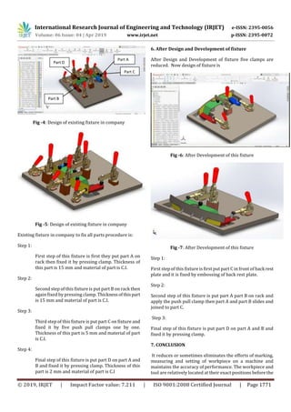 IRJET- Design and Development of Fixture for Skid Sole of Rotavator | PDF