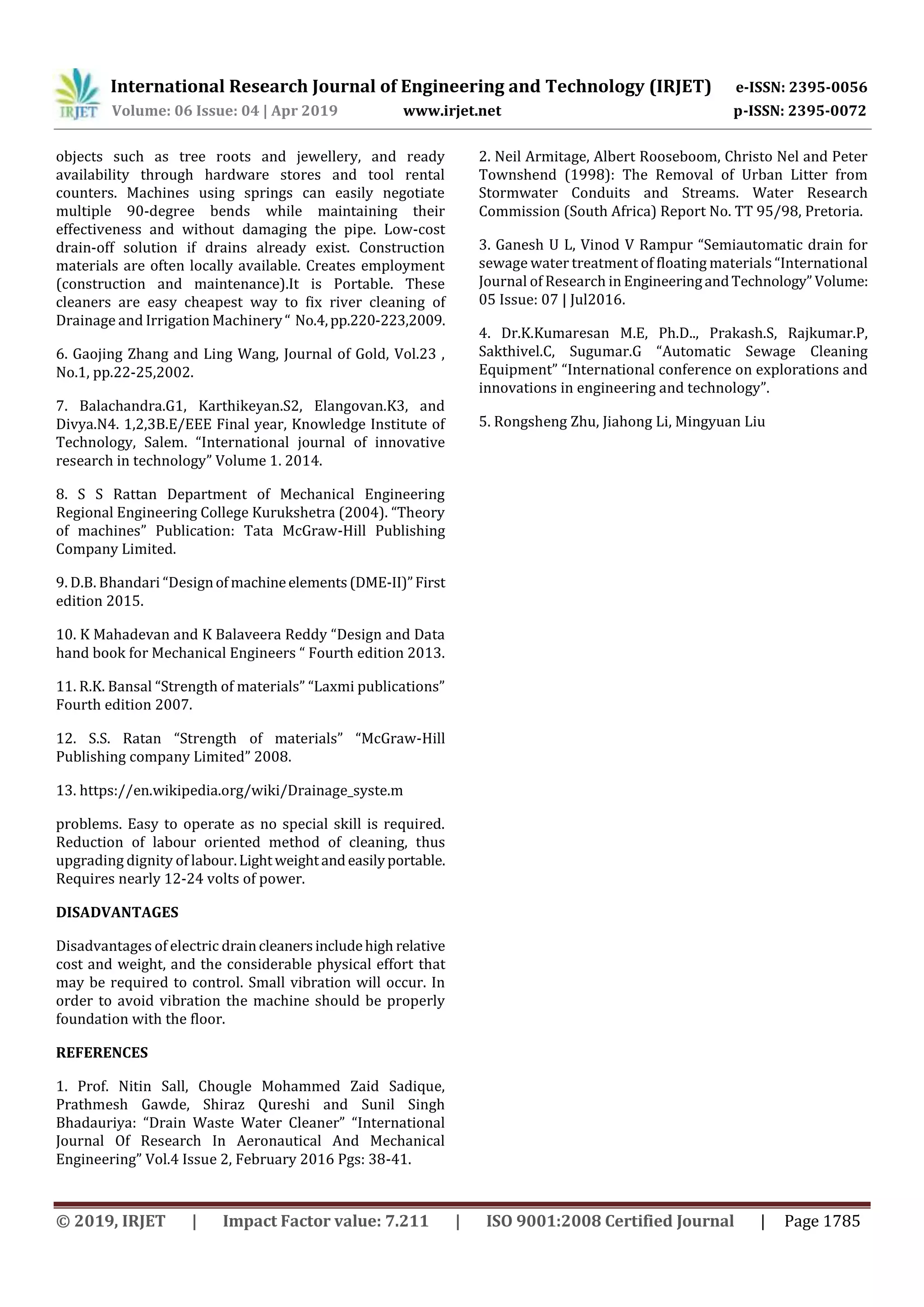 IRJET- Solar Operated based River Cleaning | PDF