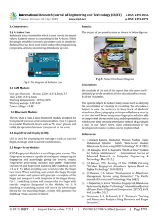 IRJET- Automatic Attendance System using Arduino and GSM Module | PDF
