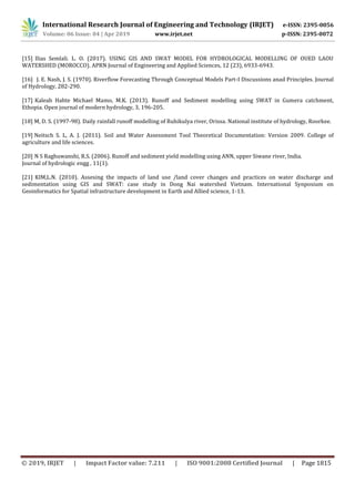 IRJET- Hydrological Modeling of Penganga Sub-Basin using Arc-SWAT | PDF