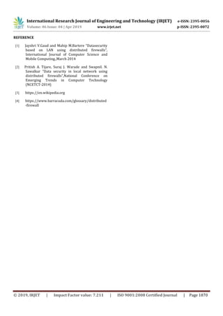 IRJET- Data Security in Local Network for Mobile using Distributed Firewalls | PDF