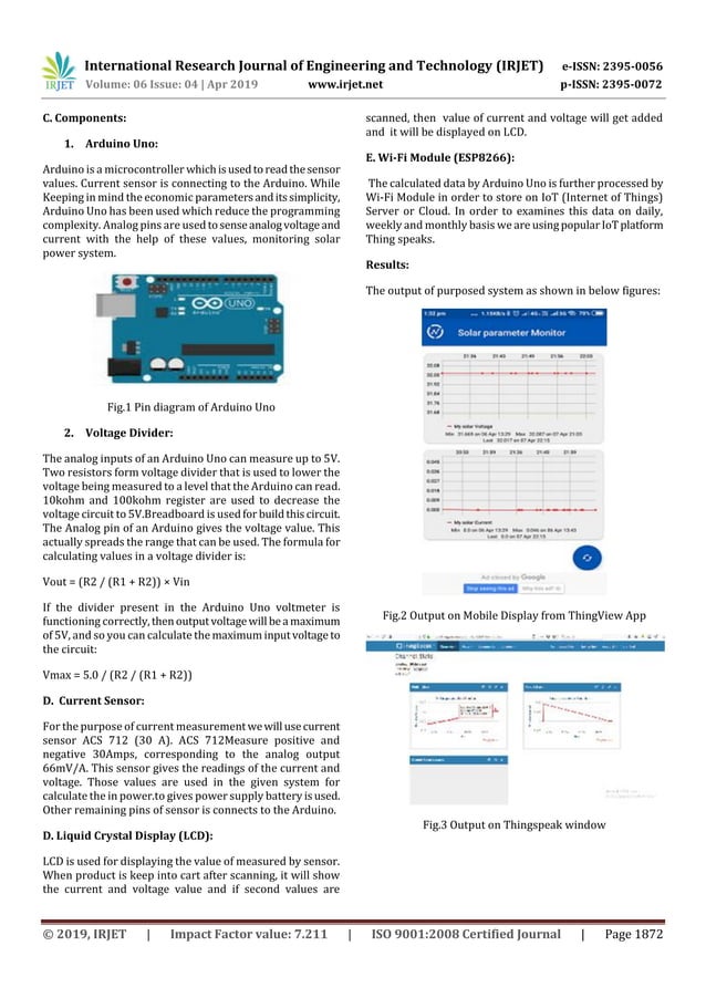 IRJET- Remotely Monitoring Health of the Solar Power System using ... IRJET- Remotely Monitoring Health of the Solar Power System using ...