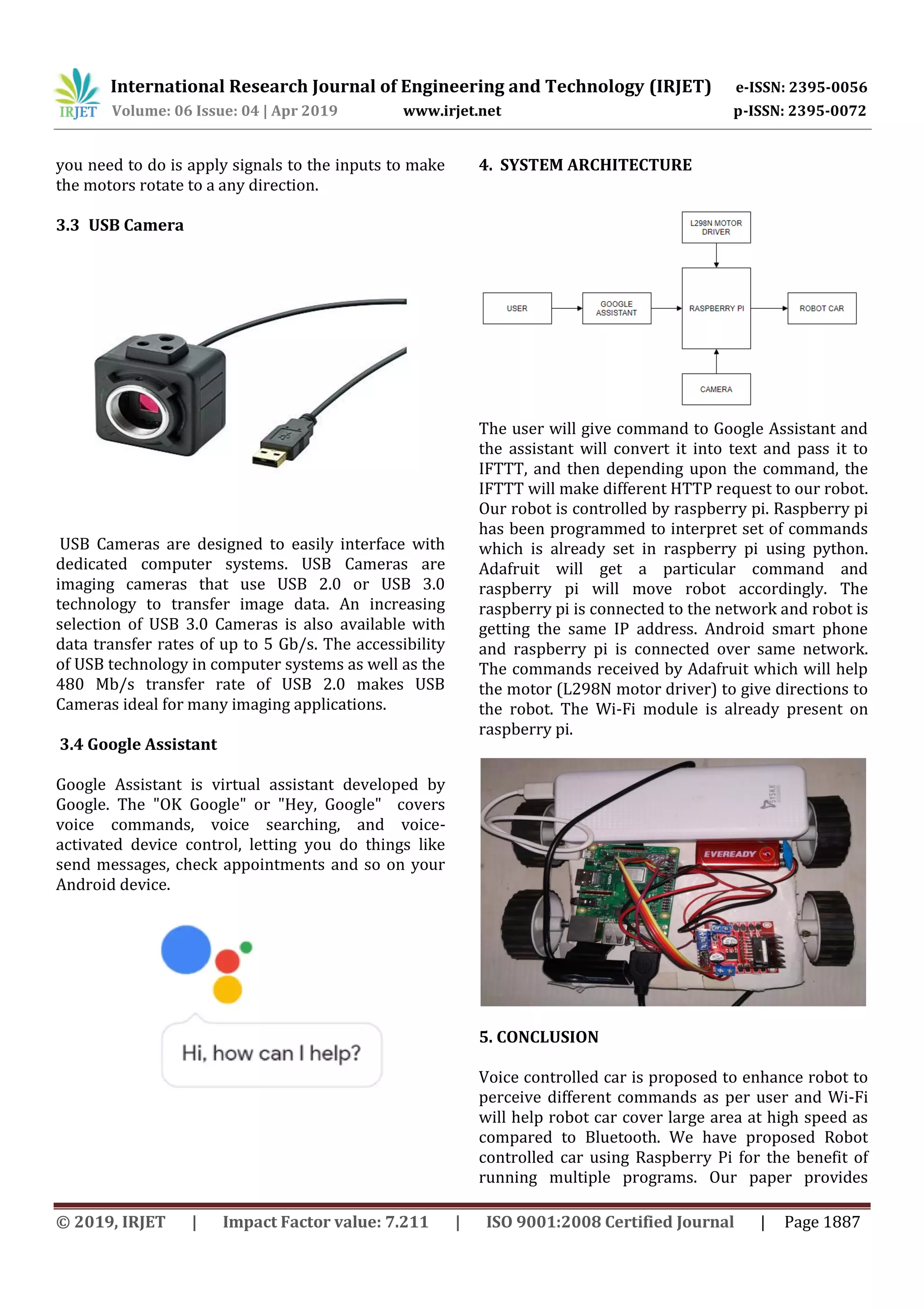 IRJET- Robot Car Controlled by using Google Assistant | PDF | Robotics | Technology & Computing