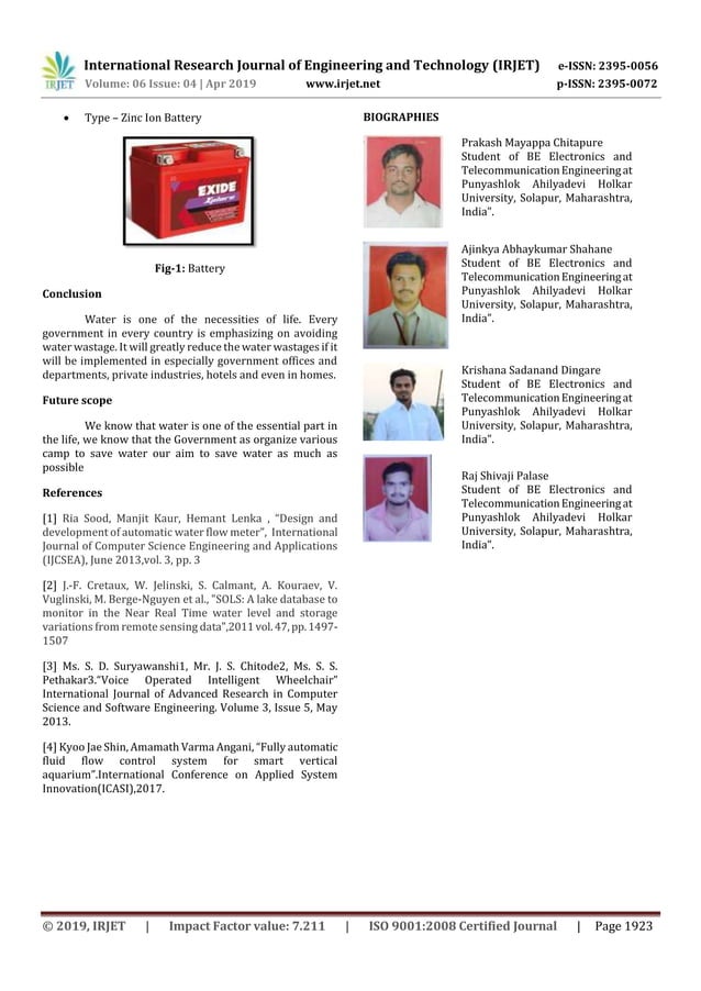 IRJET- Voice Controlled Water Control System using Arduino | PDF