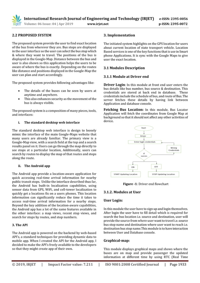 IRJET- Bus Monitoring System using Android Application | PDF | Operating Systems | Computer ...