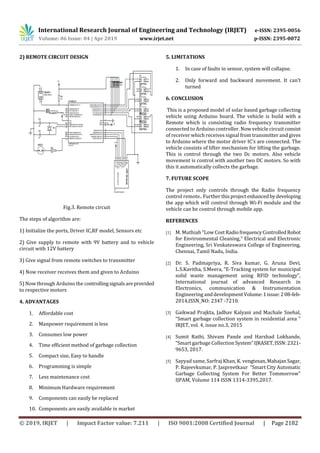 IRJET- Solar based Garbage Collecting Vehicle | PDF