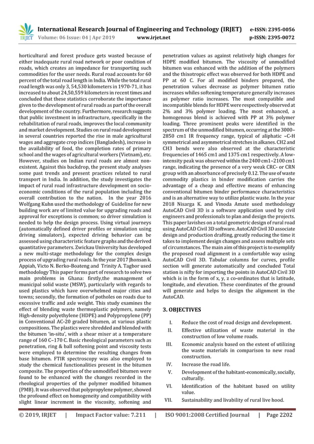 IRJET- Rural Road Design and Development | PDF | Agriculture | Industries