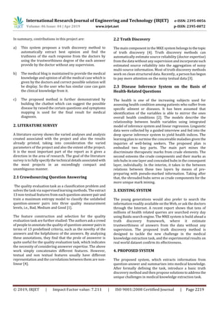 IRJET- Clinical Medical Knowledge Extraction using Crowdsourcing Techniques | PDF