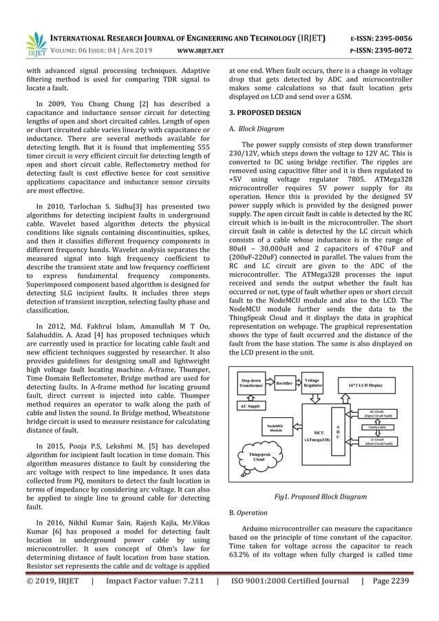 IRJET- Design and Development of Underground Cable Fault Detection and Localization using IoT | PDF