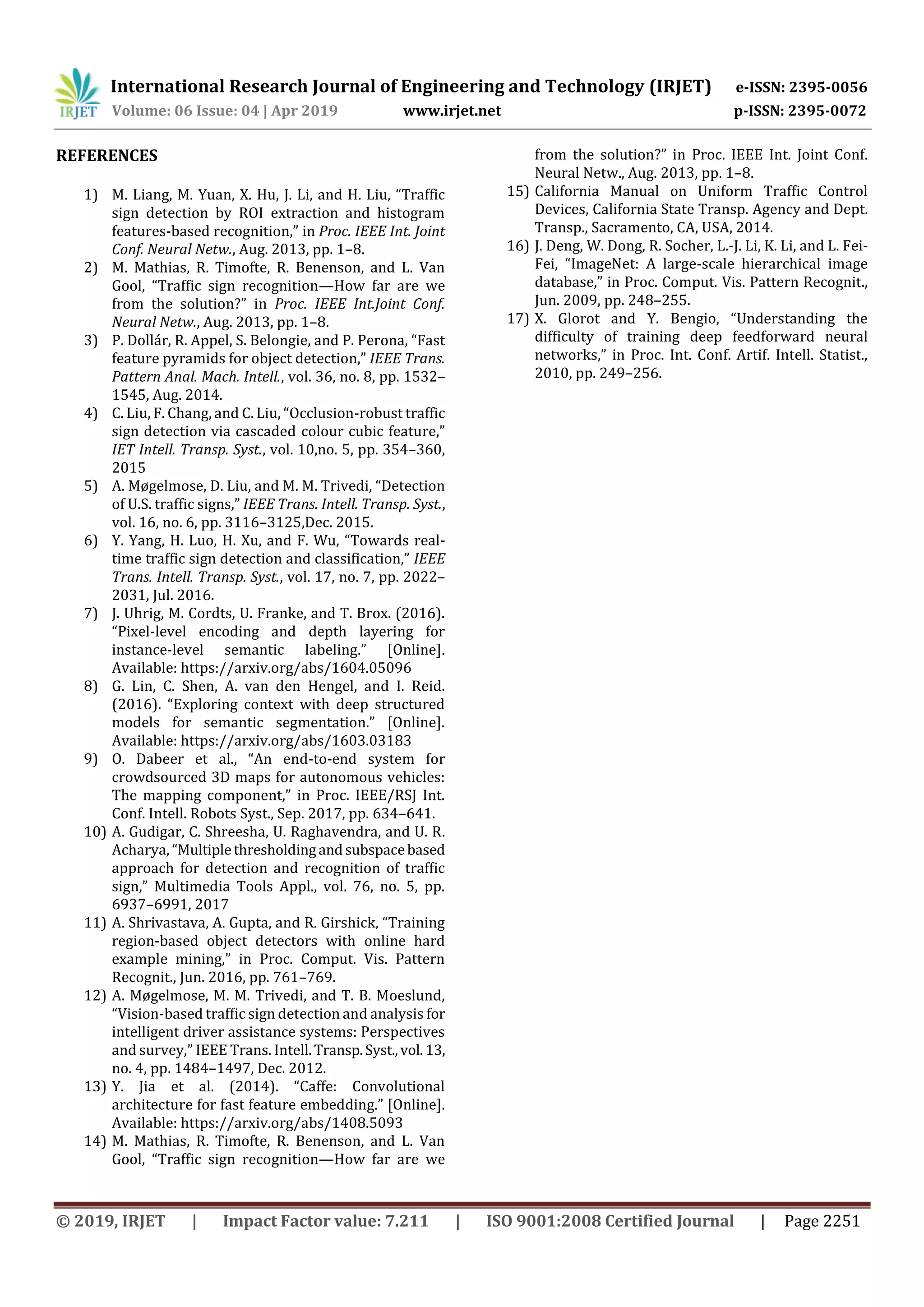 IRJET- Automatic Traffic Sign Detection and Recognition using CNN | PDF