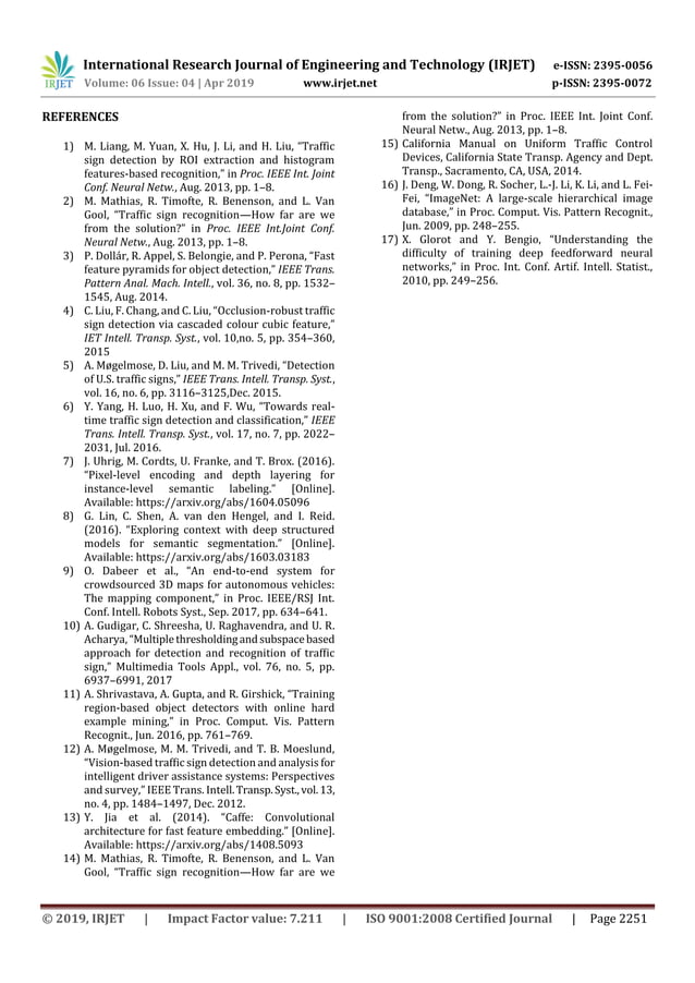 IRJET- Automatic Traffic Sign Detection and Recognition using CNN | PDF