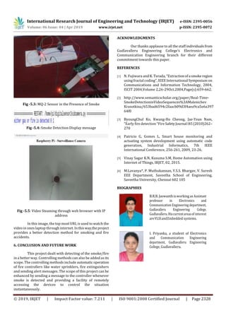 IRJET- Pi Cam based Smoke/Fire Alerting System | PDF