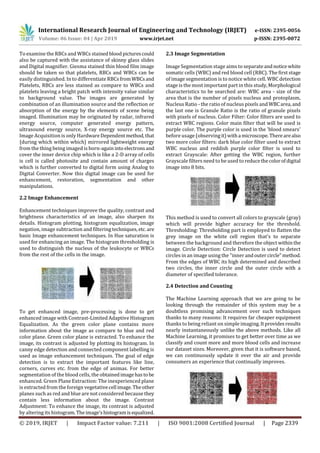 IRJET- Counting of RBCS and WBCS using Image Processing Technique | PDF