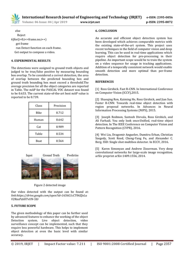 Irjet Object Detection And Recognition Using Single Shot Multi Box
