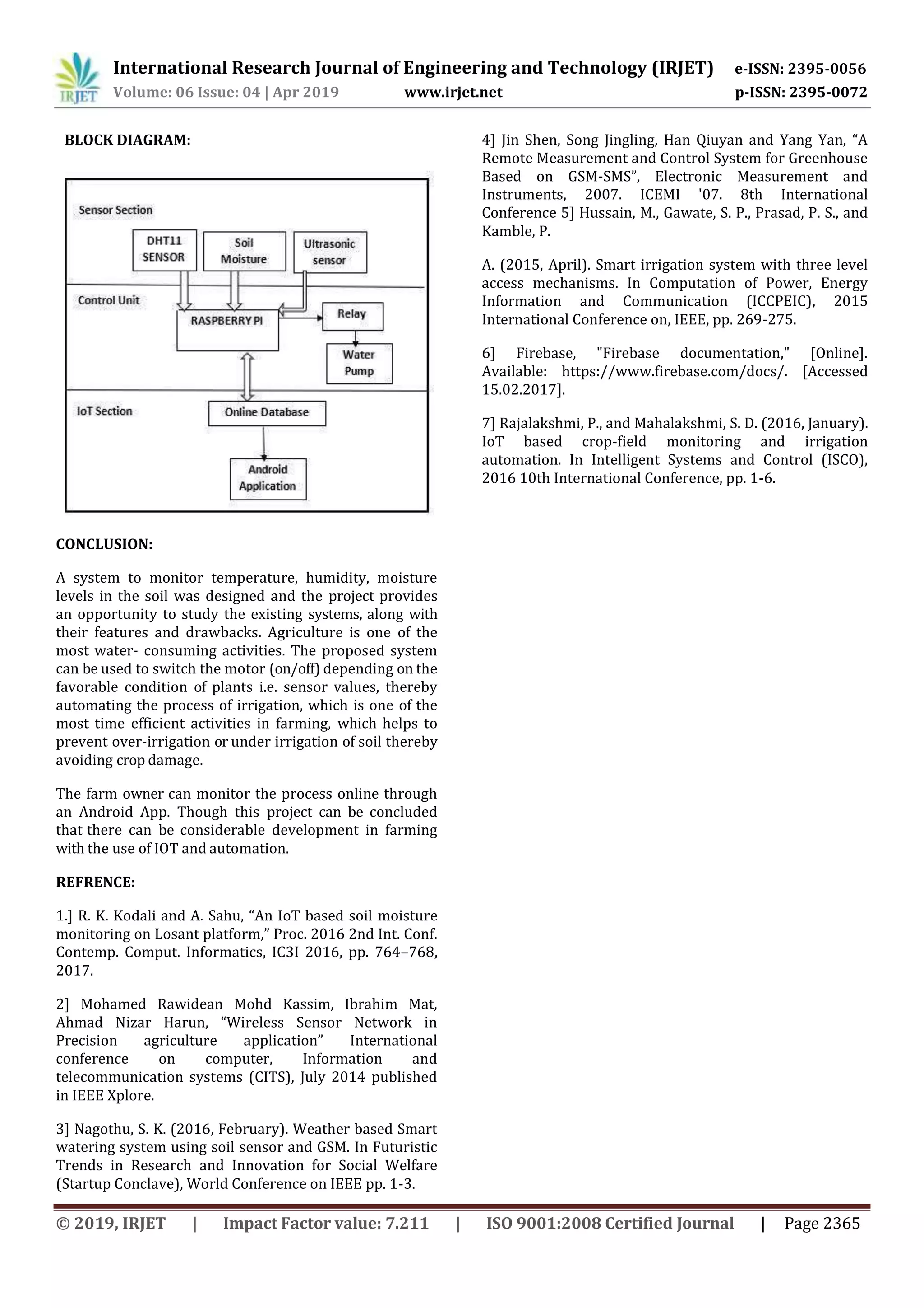 IRJET- Smart Farming using IoT | PDF