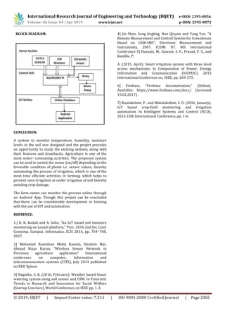IRJET- Smart Farming using IoT | PDF