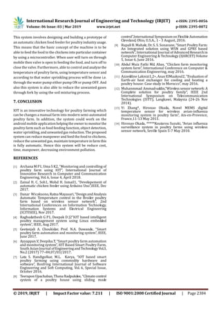 IRJET- IoT based Smart Poultry Farm | PDF