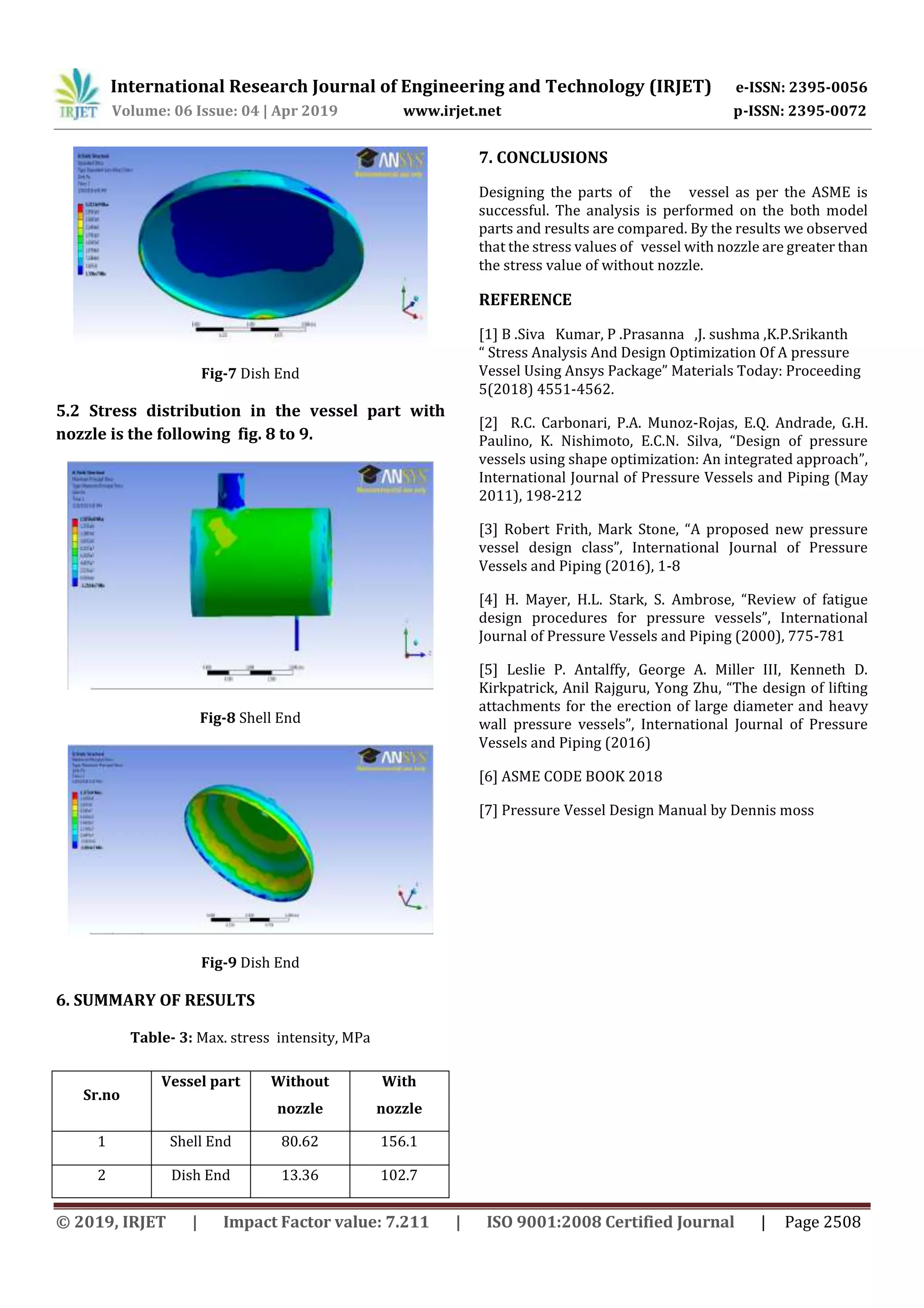 IRJET- Design and Analysis of Pressure Vessel using Software | PDF