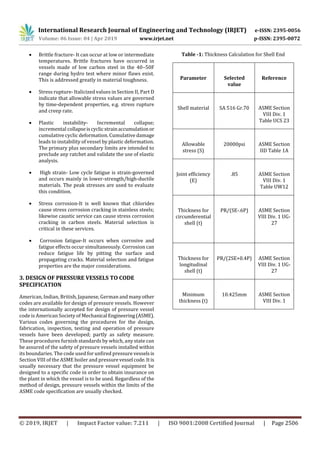 IRJET- Design and Analysis of Pressure Vessel using Software | PDF