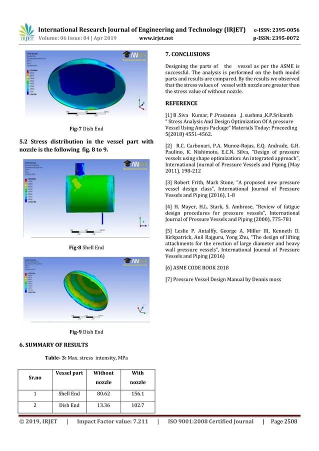 IRJET- Design and Analysis of Pressure Vessel using Software | PDF