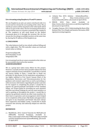 IRJET- Self Balancing Robot using Arduino Uno | PDF