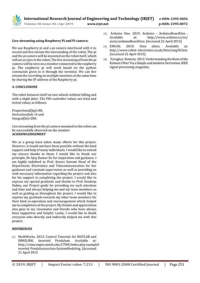 IRJET- Self Balancing Robot using Arduino Uno | PDF | Computer Peripherals | Computing